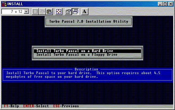 Instalar el compilador de Turbo Pascal