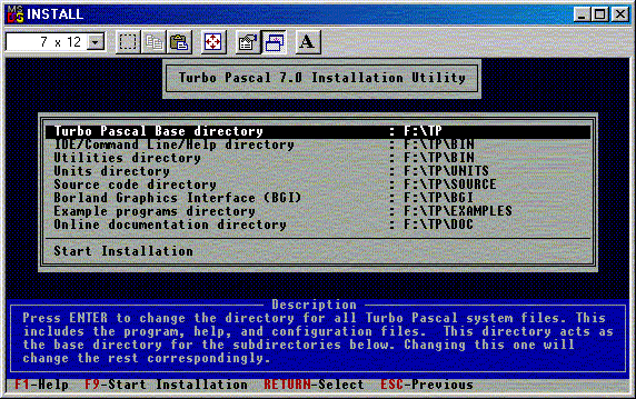 Instalar el compilador de Turbo Pascal