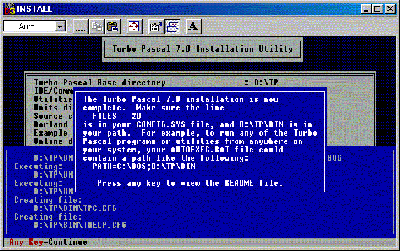 Instalar el compilador de Turbo Pascal