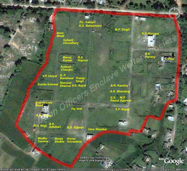 Location Layout of Doon Officers Enclave Welfare Soceity